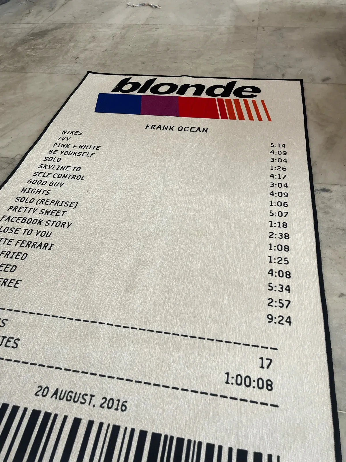 Buy Blonde Receipt Rug – Washable Custom Rug Inspired by Frank Ocean